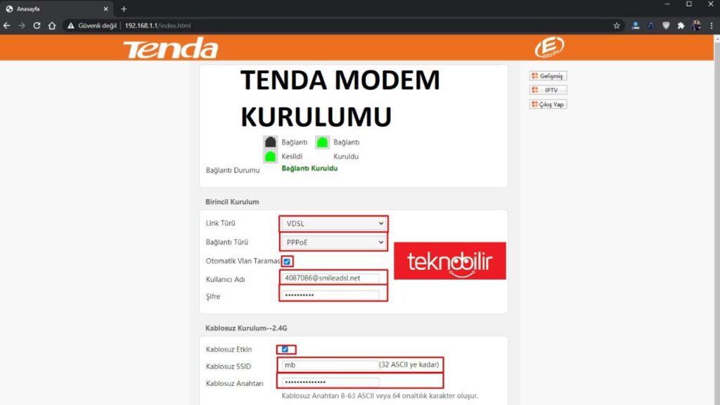 Tenda Modem Kurulumu (Resimli ve Videolu Anlatım) - teknobilir.com